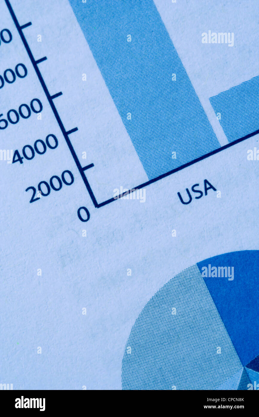 graph report show data from america and USA Stock Photo - Alamy