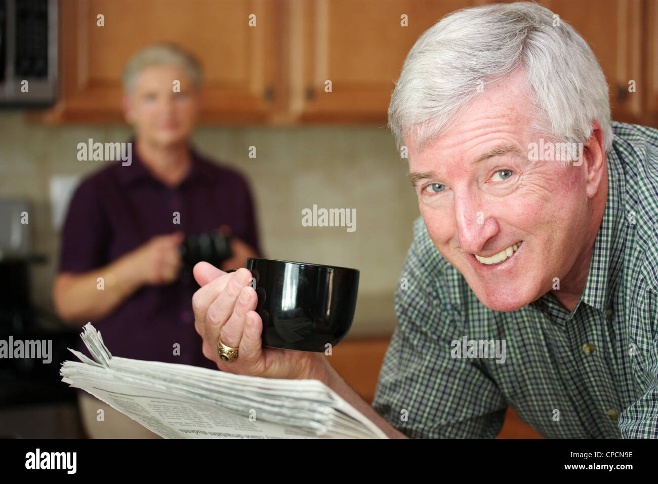Senior Couple Living Together In Their Home Stock Photo - Alamy