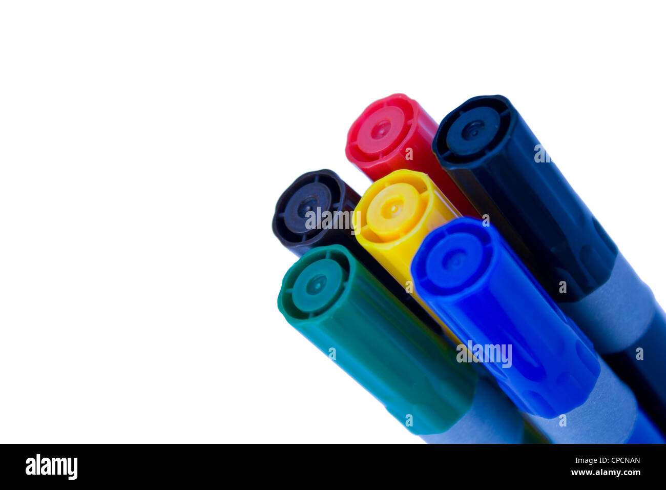 a perspective of color pens (focus on one color Stock Photo - Alamy