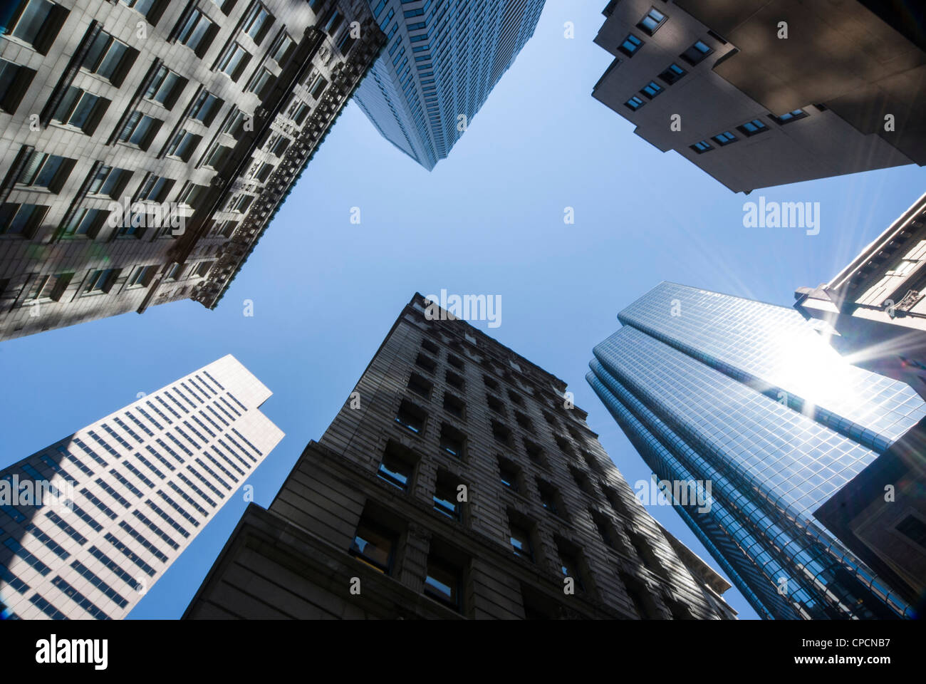 Group of tall office buildings in business district Stock Photo - Alamy