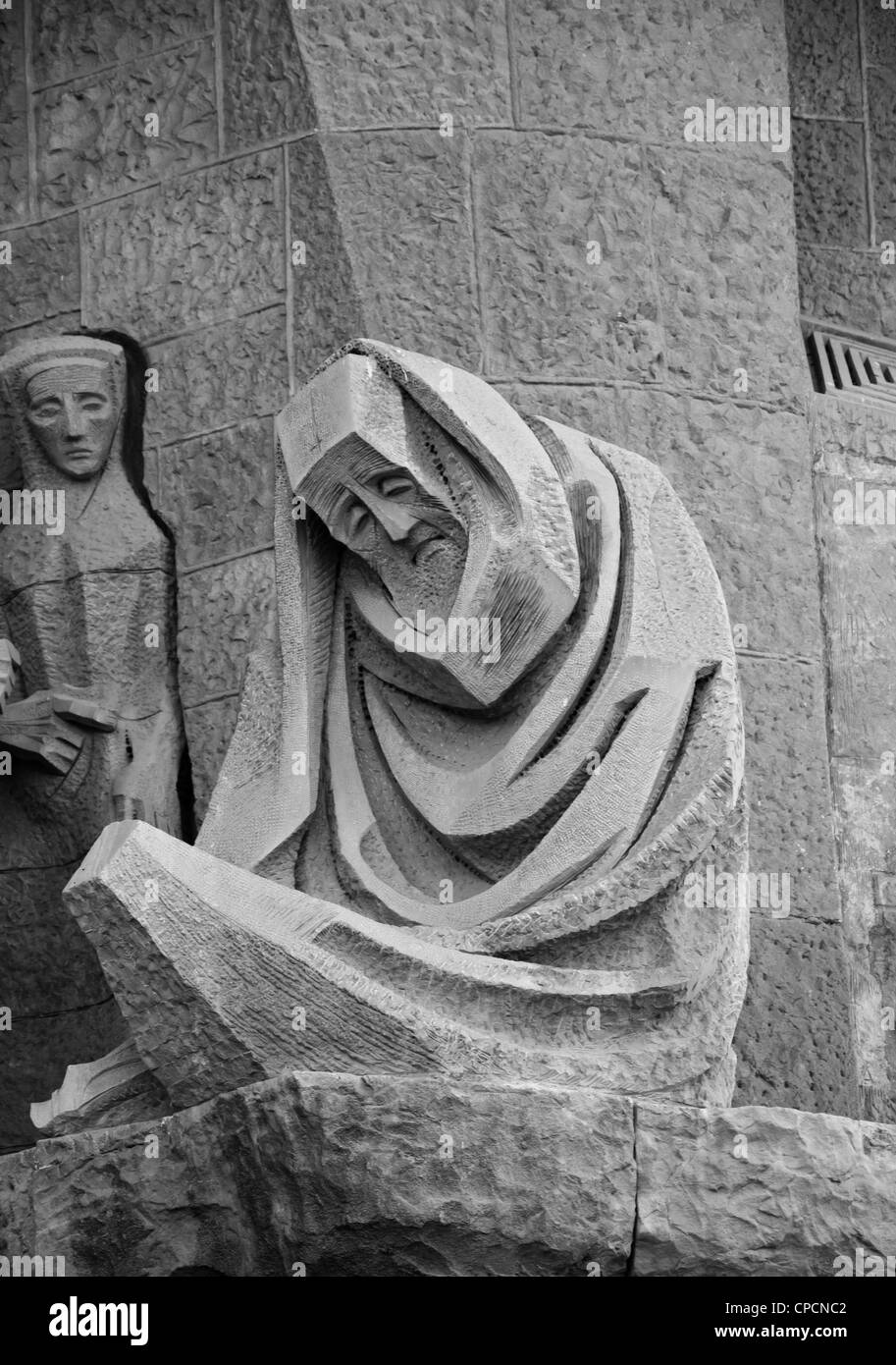 Sad man sculpture at Sagrada Familia, Barcelona, Spain Stock Photo - Alamy