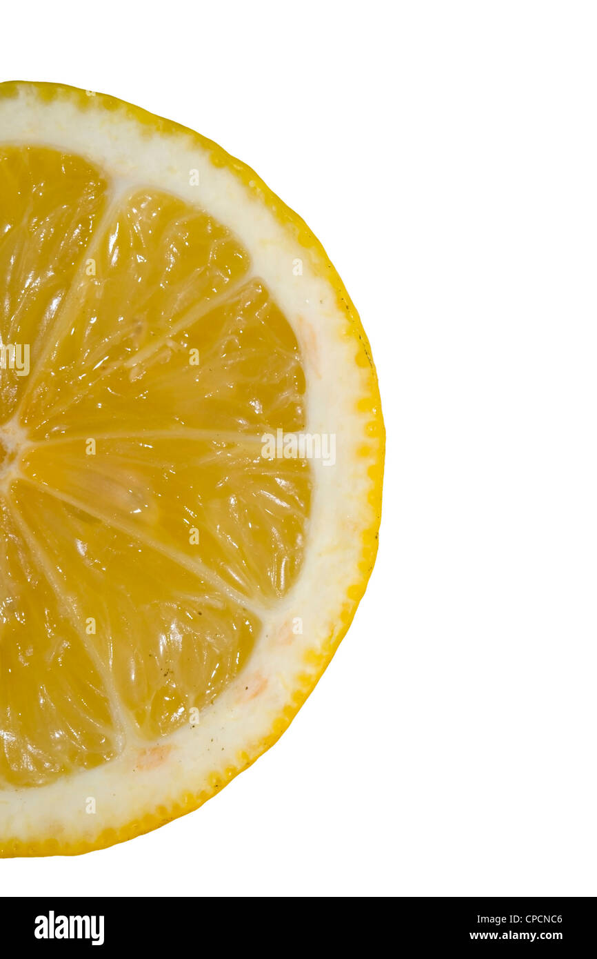 the detail of half lemon isolated on white Stock Photo - Alamy