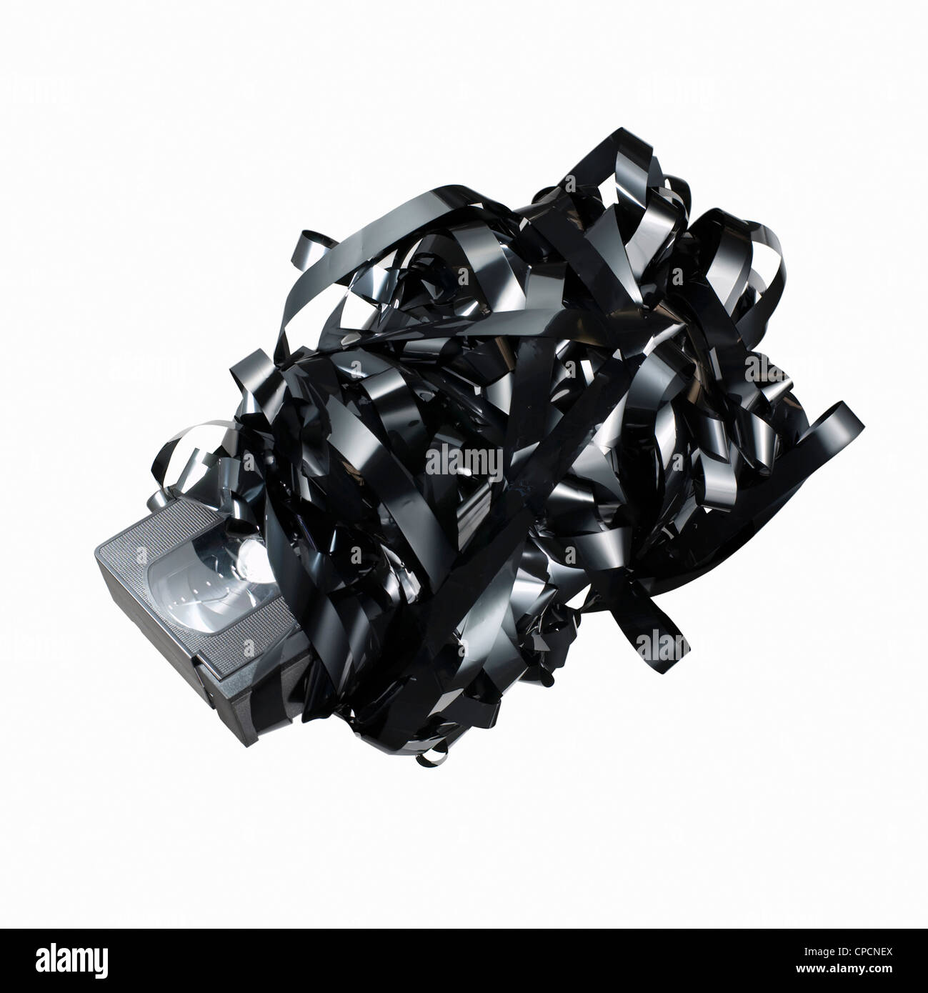 Tangled tape with VHS cassette Stock Photo - Alamy