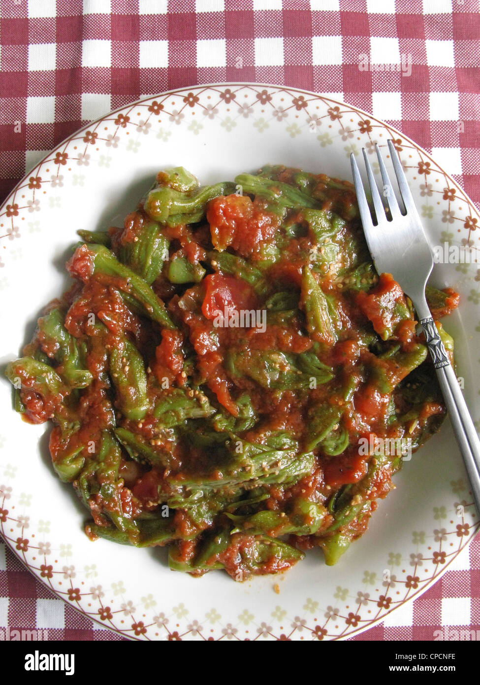 Greek Cuisine. Okra Stock Photo - Alamy