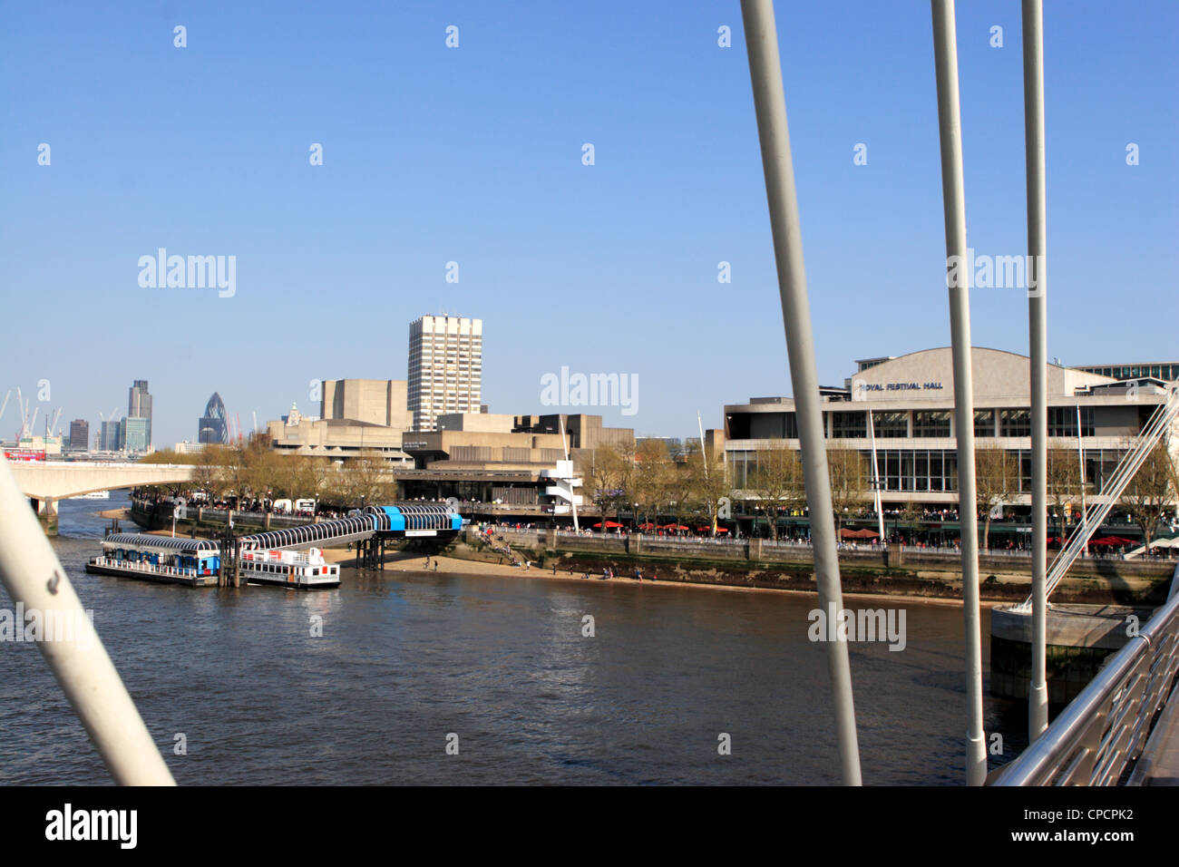 View of the Southbank with the Royal Festival Hall & the ITV building ...