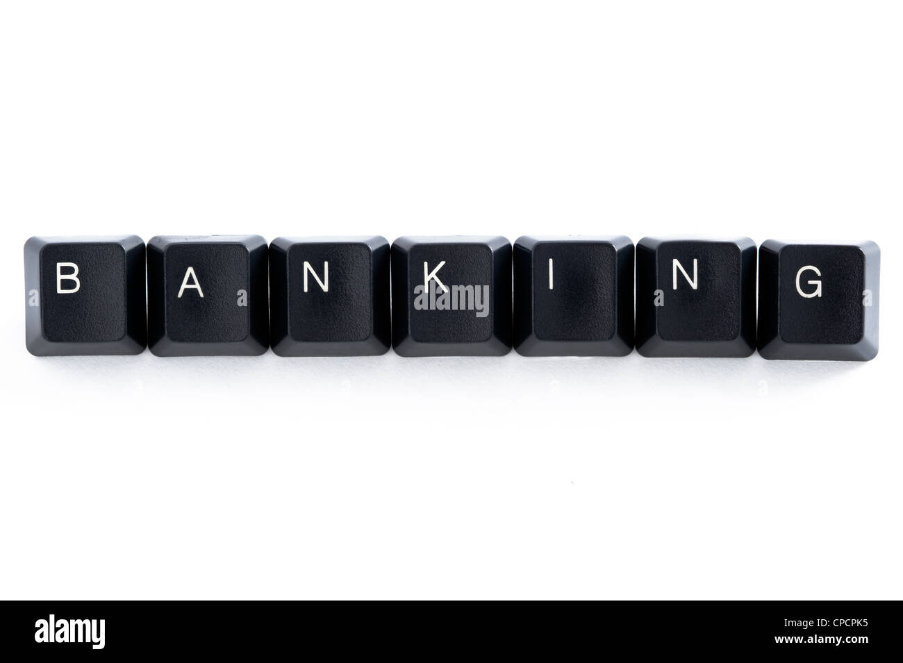 computer keys spelling the word banking on white background Stock Photo ...