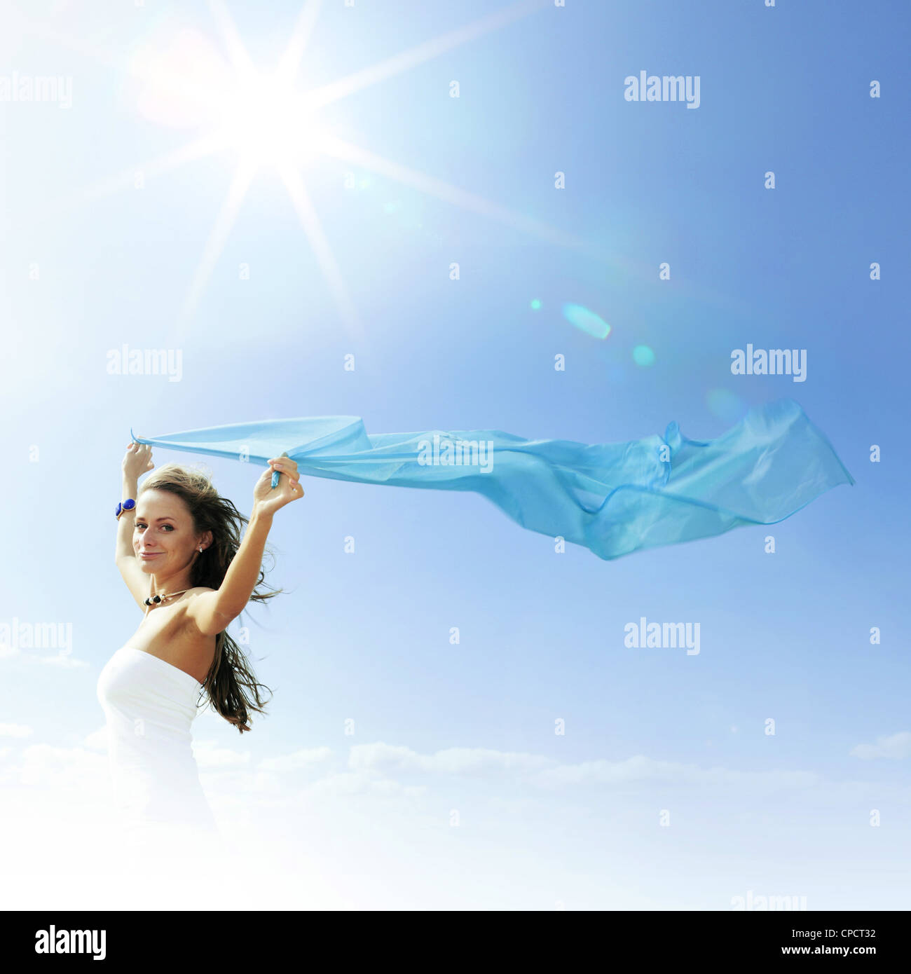 fly girl in the sky freedom concept Stock Photo - Alamy