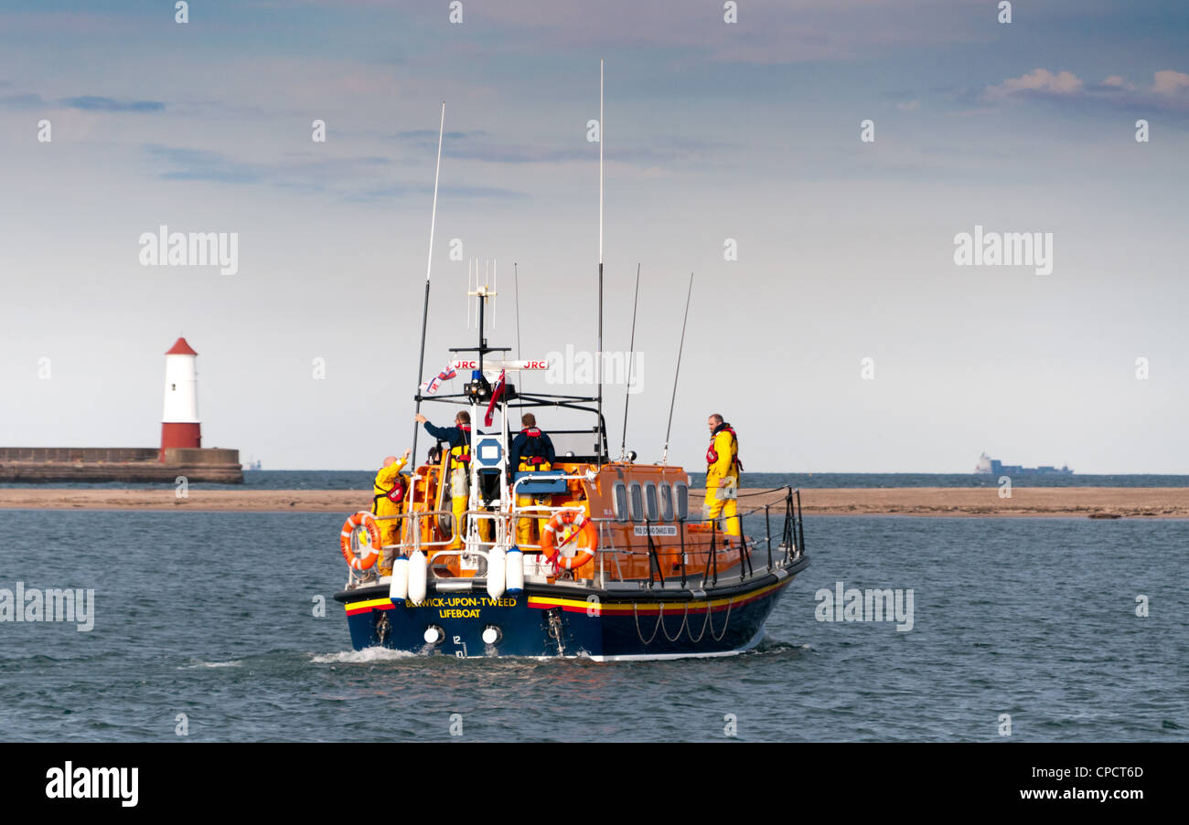 Mersey class lifeboat from Berwick Lifeboat Station in the mouth of the ...
