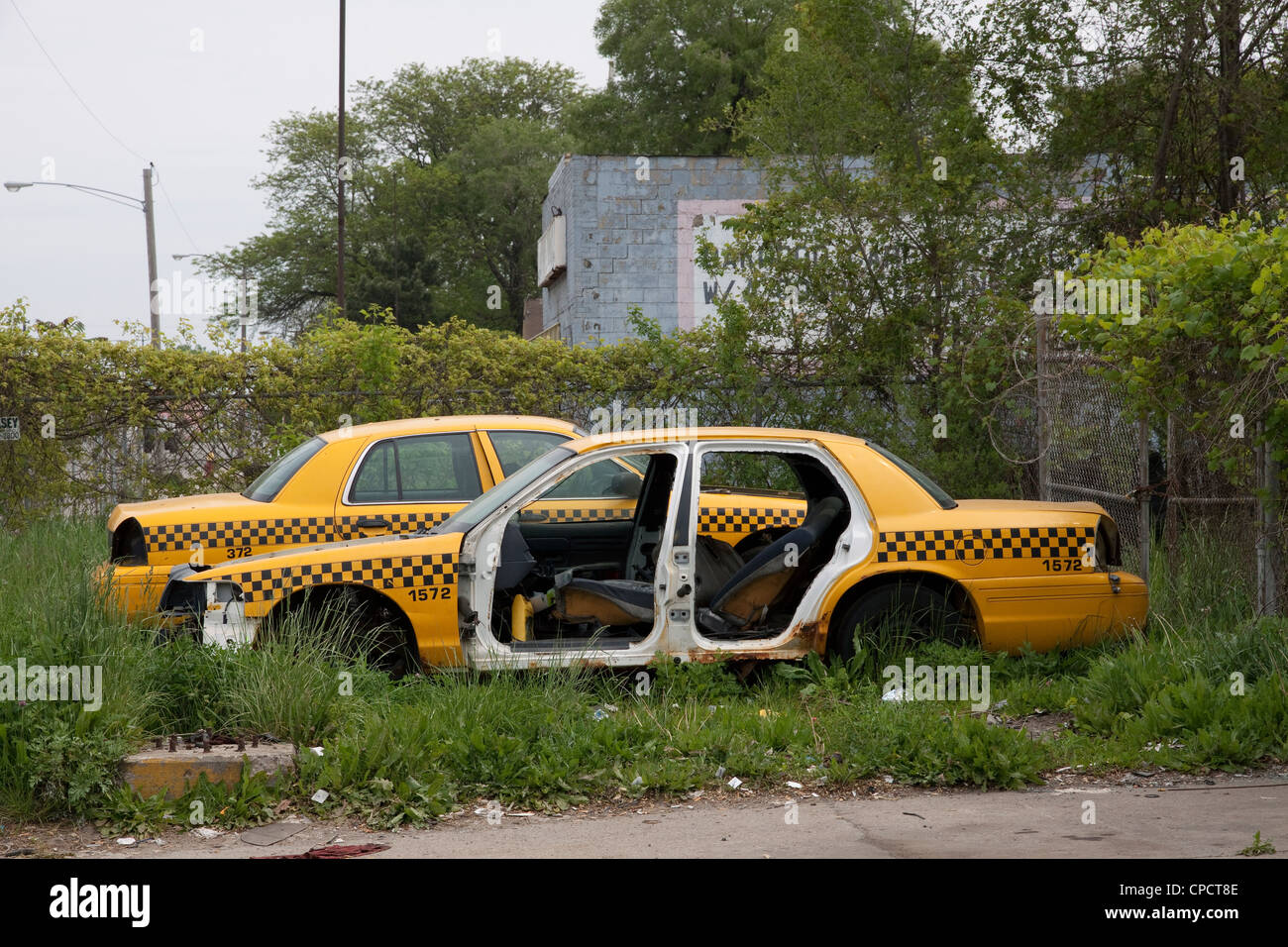 Abandoned Taxi Cabs, Detroit, Michigan USA Stock Photo - Alamy