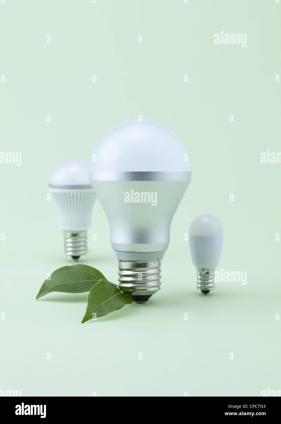 LED bulbs and leaves Stock Photo - Alamy