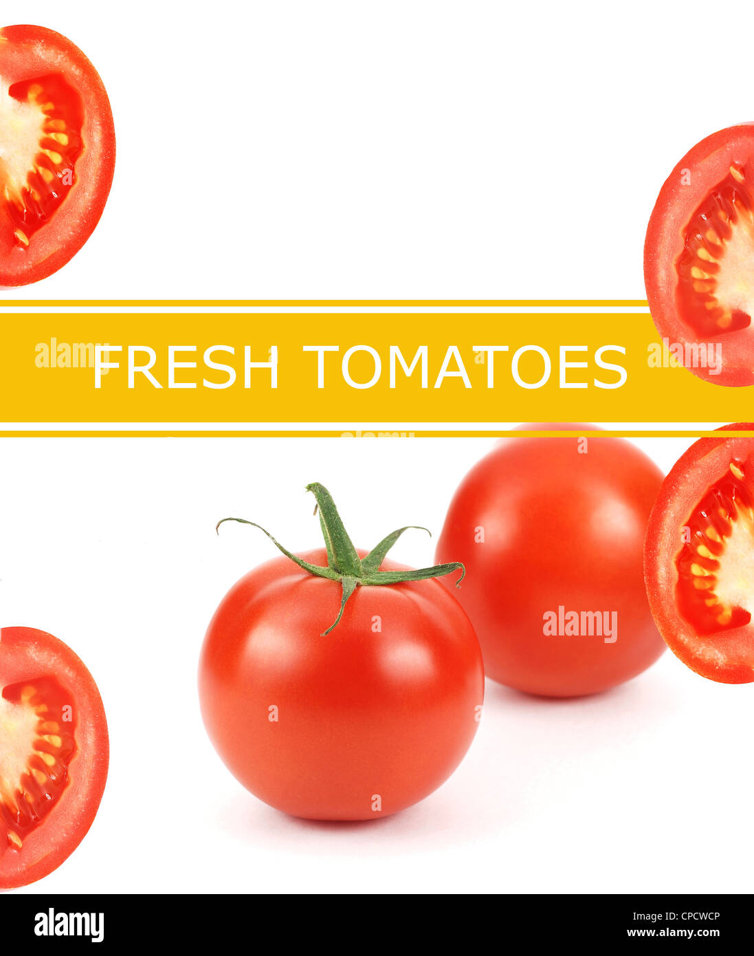 Fresh tomatoes poster Stock Photo - Alamy