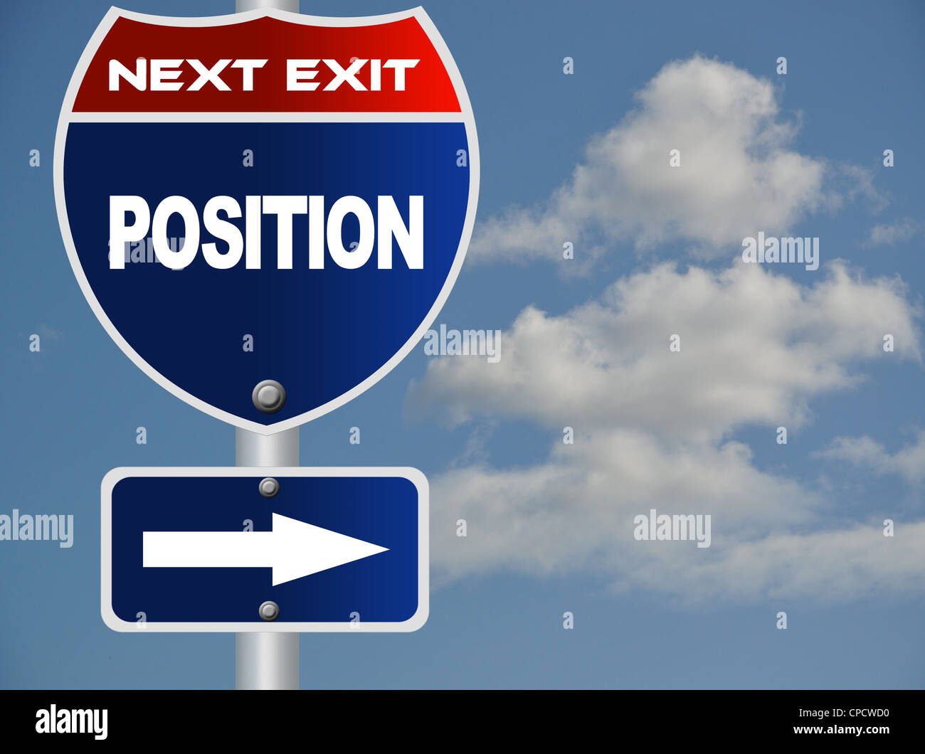 Position road sign Stock Photo - Alamy