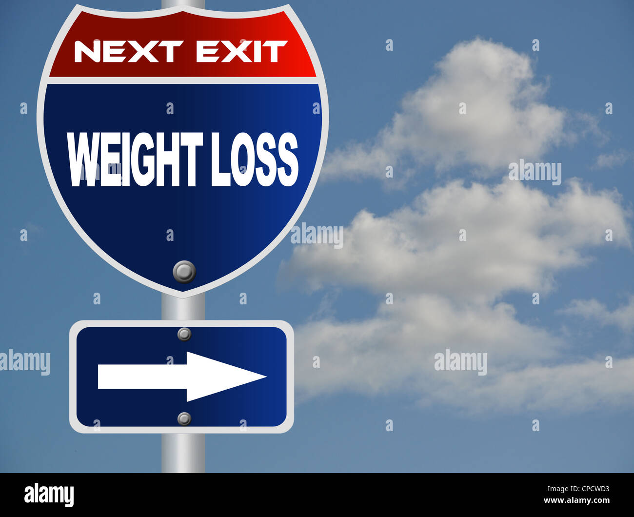 Weight loss road sign Stock Photo - Alamy