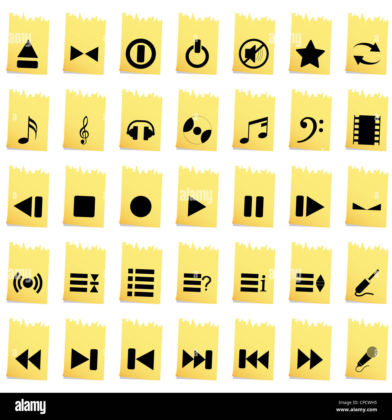 Vector collection of different music themes icons Stock Photo - Alamy