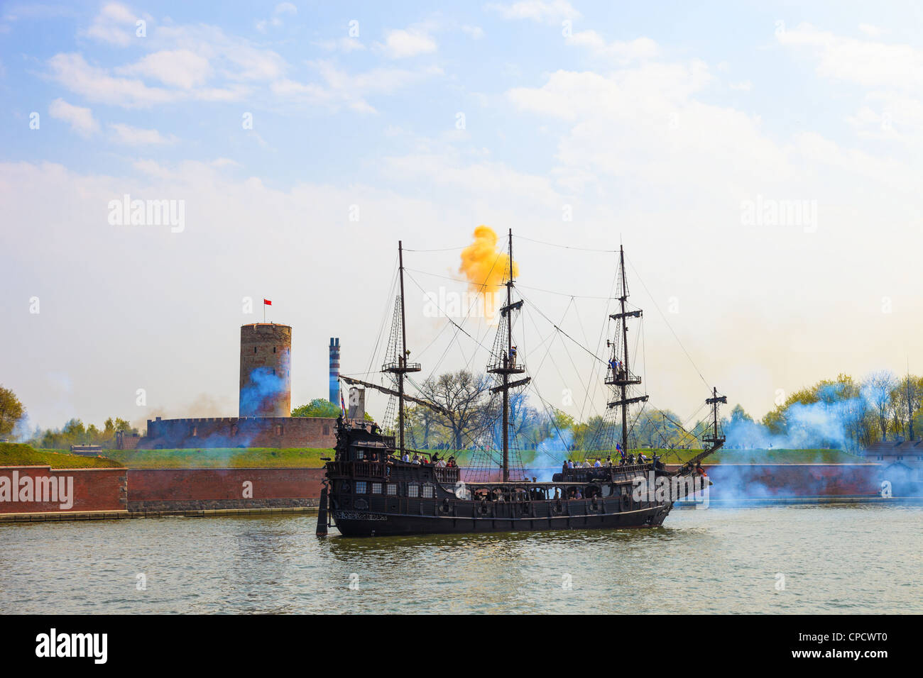 Reconstruction of the Sea Battle Stock Photo - Alamy