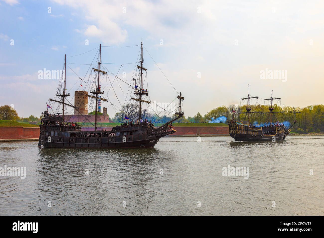 Reconstruction of the Sea Battle Stock Photo - Alamy