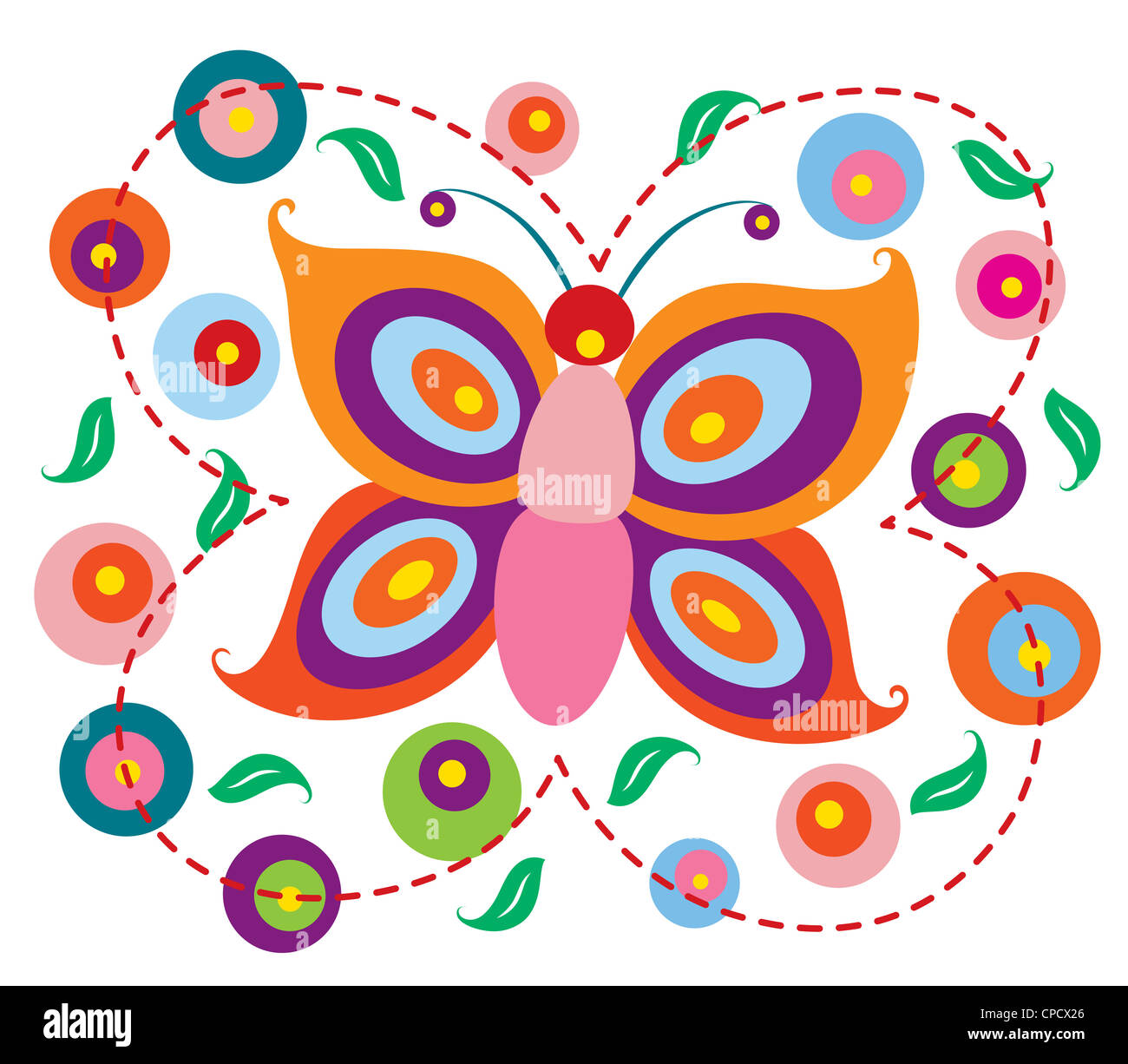 A decorative butterfly with colorful colors, decorated with stitched ...