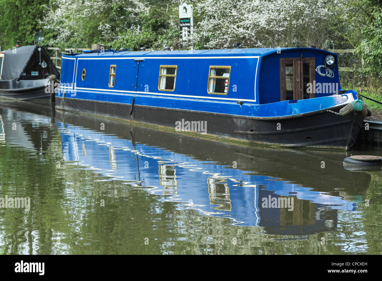 canal with barge Stock Photo - Alamy