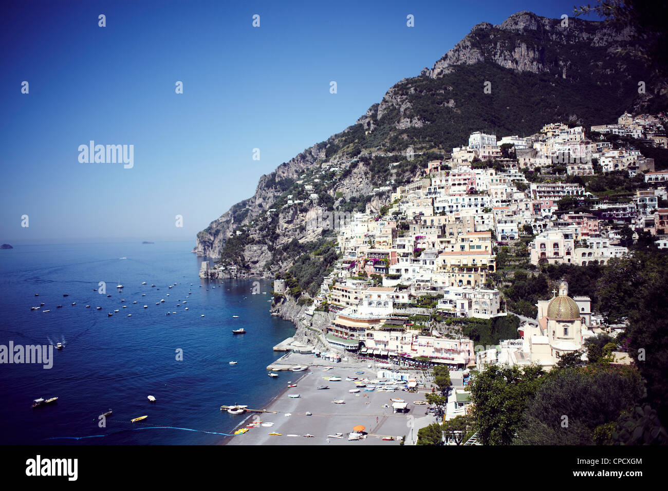 Coastal village built on cliffs Stock Photo - Alamy