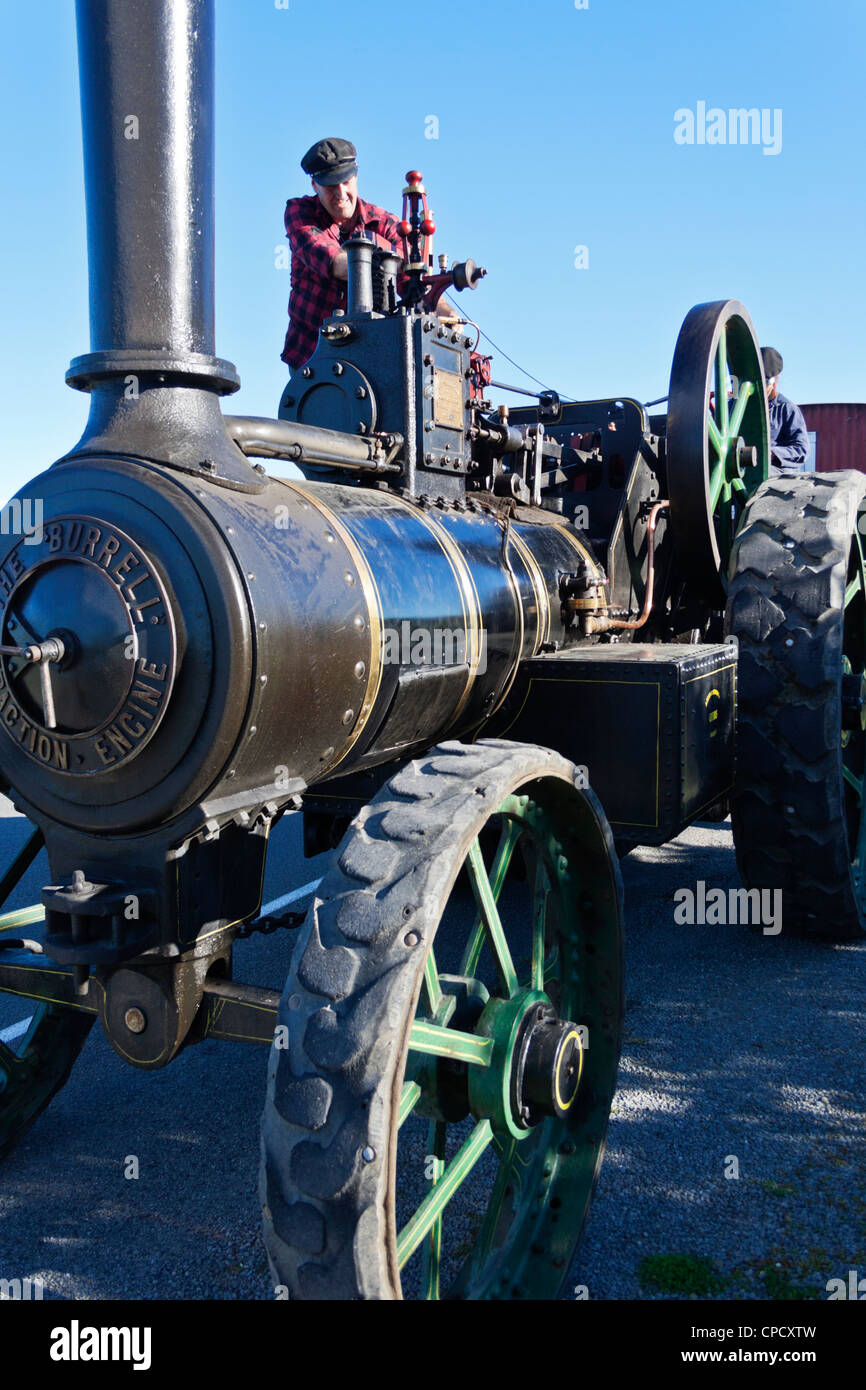 Burrell steam traction engine in New Zealand Stock Photo - Alamy