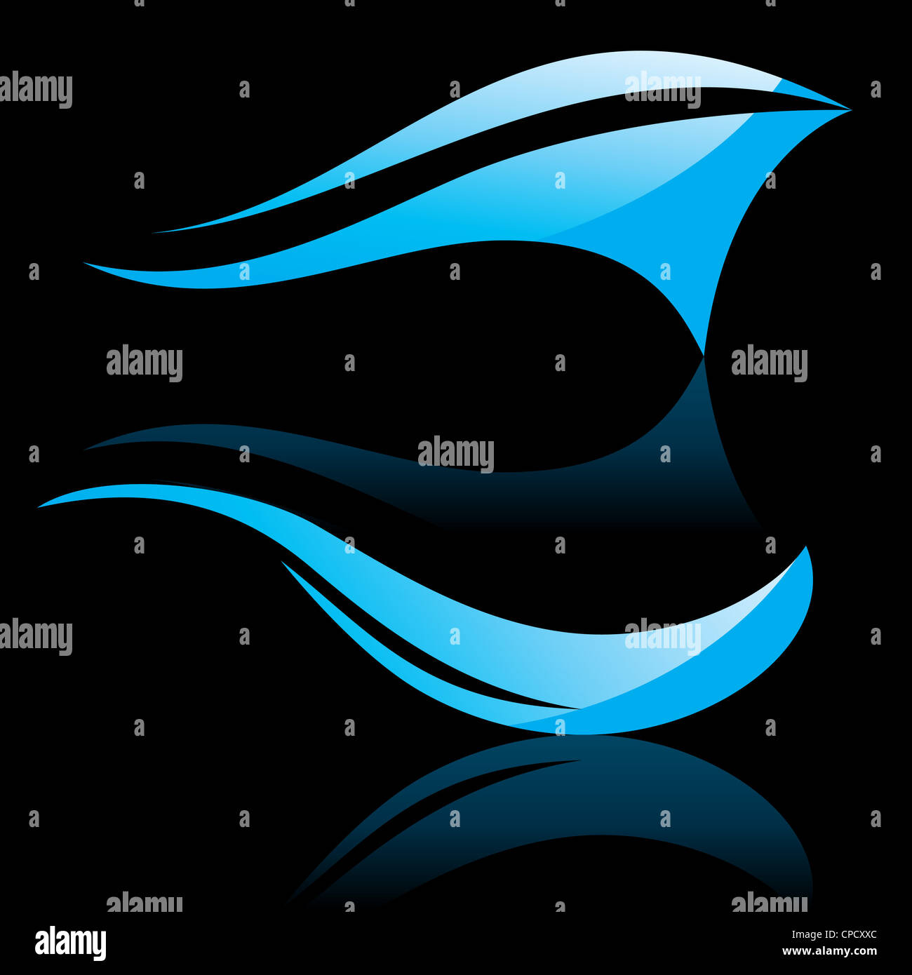 illustration of abstract blue waves on black background #3 Stock Photo ...