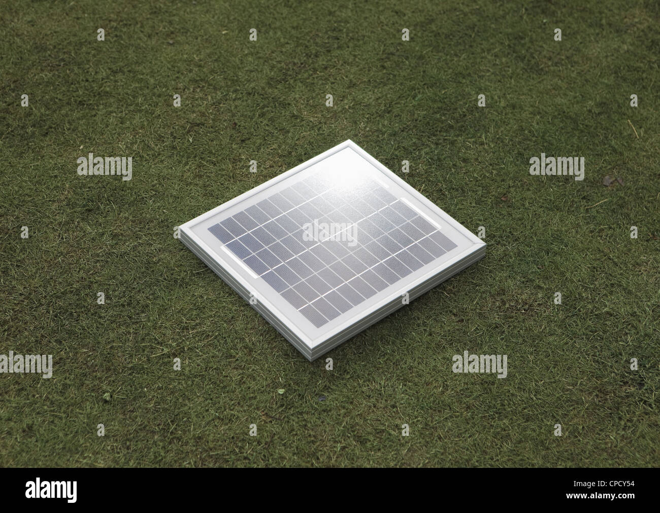 Solar panel on a grass field Stock Photo - Alamy