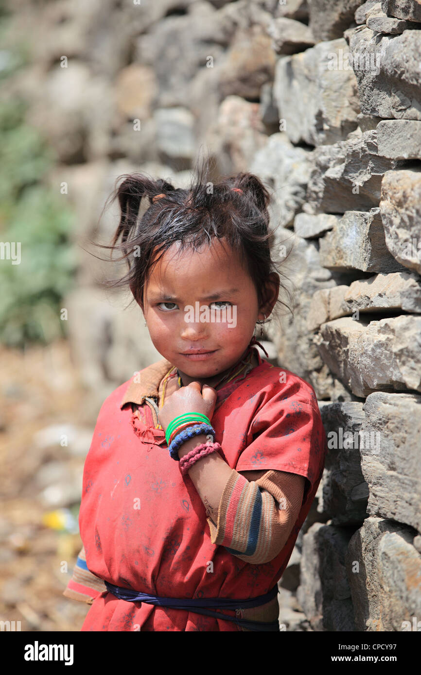 Nepali Tamang rural girl Stock Photo - Alamy