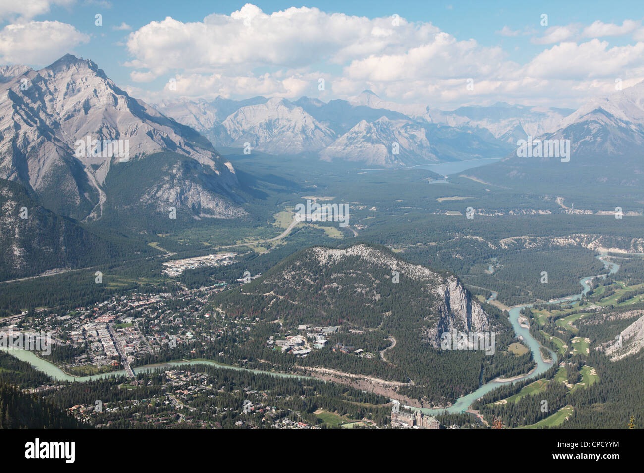 Elevated view of Banff Stock Photo - Alamy