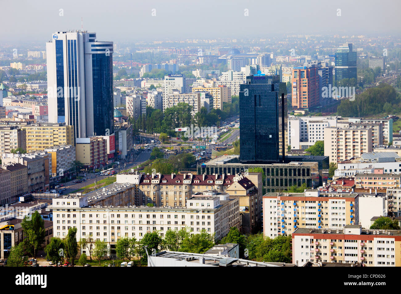 Aerial view city warsaw hi-res stock photography and images - Alamy