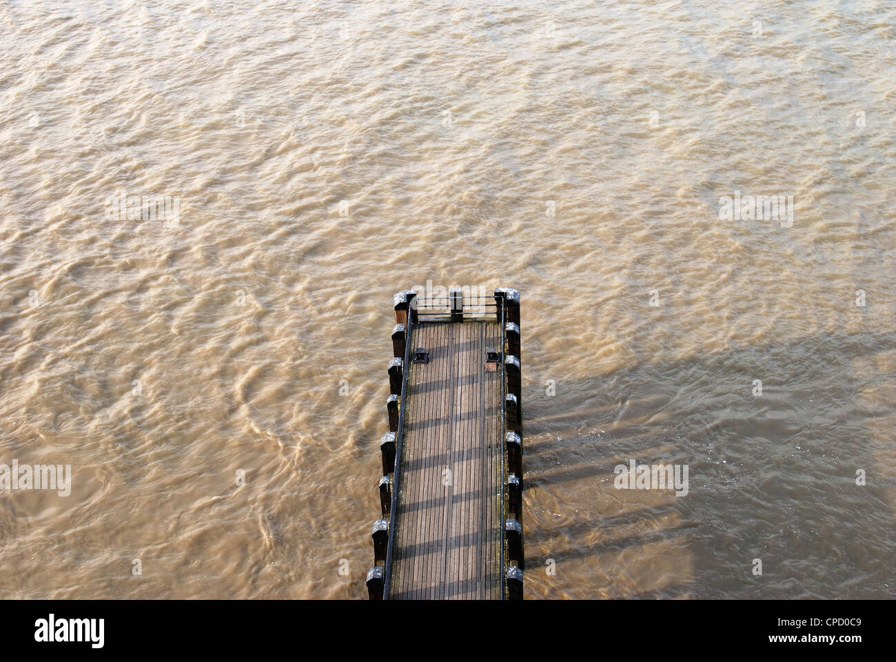 Jetty for small boats on the River Thames at the South Bank. London ...