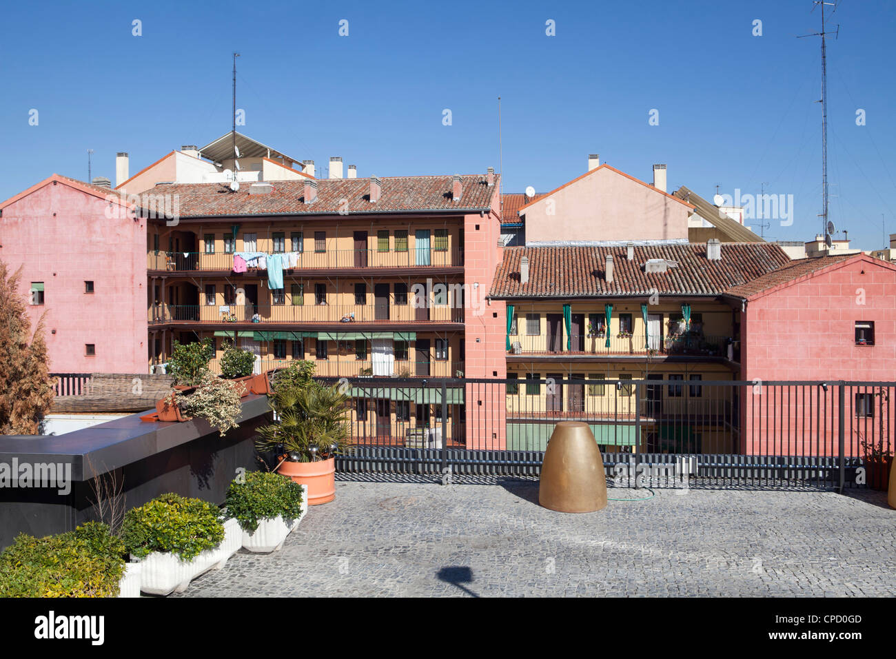 typical Madrid building called Corrala Stock Photo - Alamy