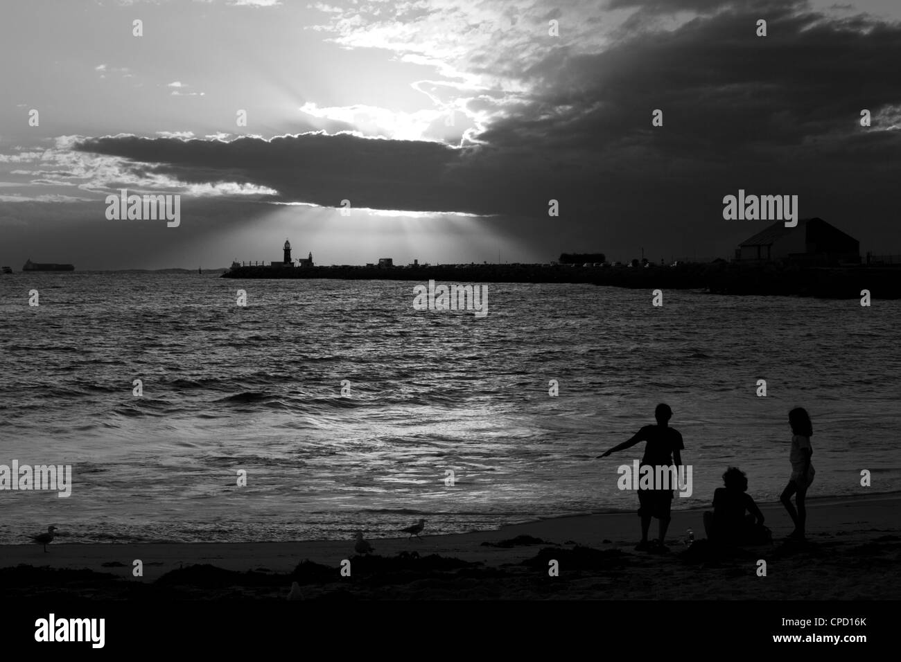 Beach Sunset Black And White