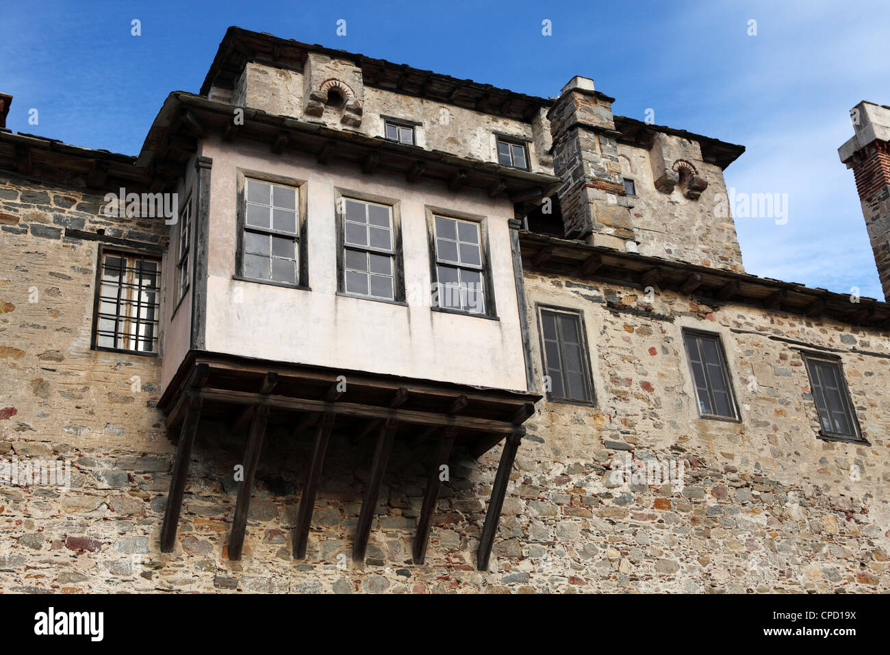 Traditional Macedonian style architecture at the Tower of Prosforio in ...