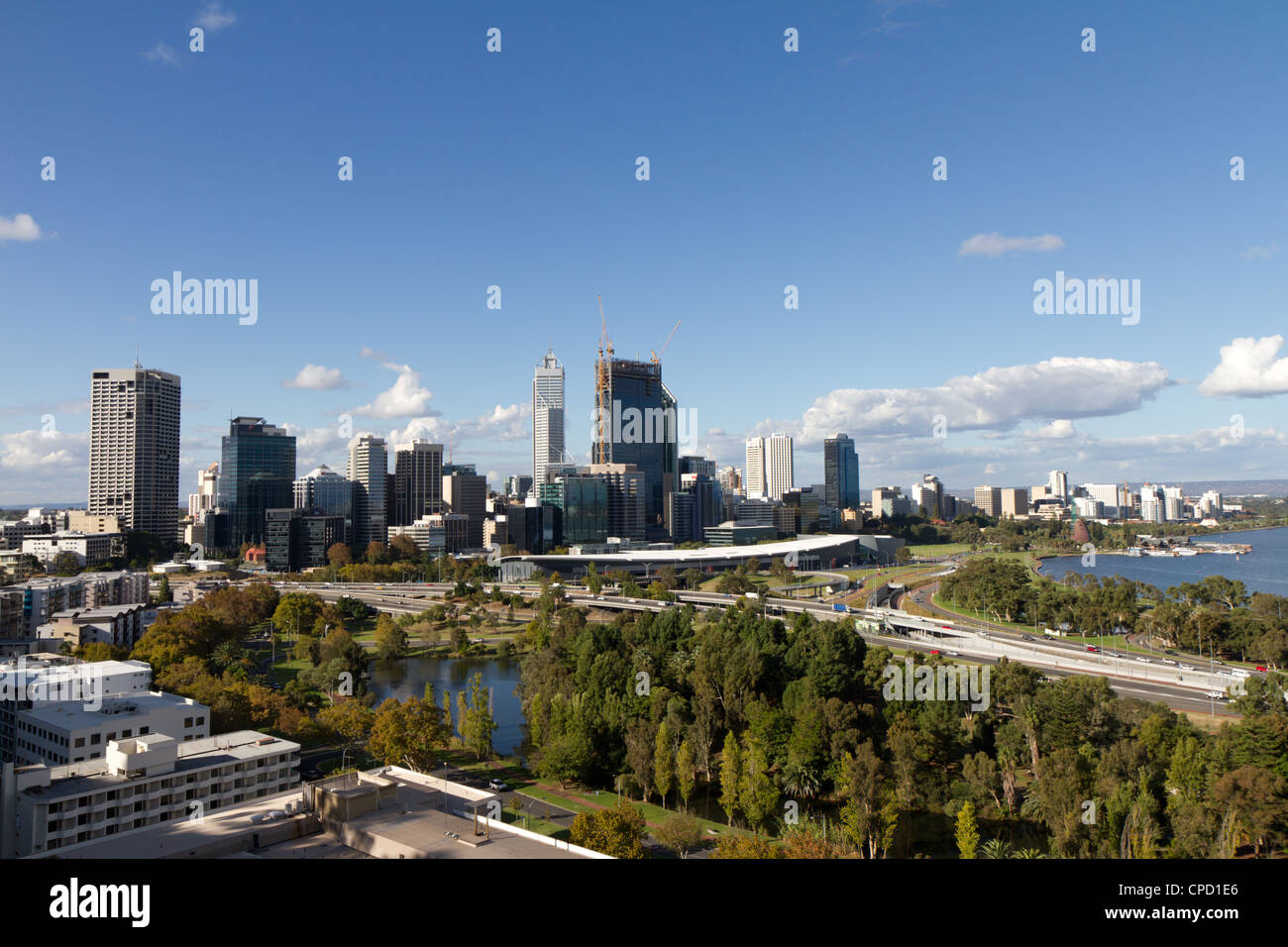 Perth city skyline Stock Photo - Alamy