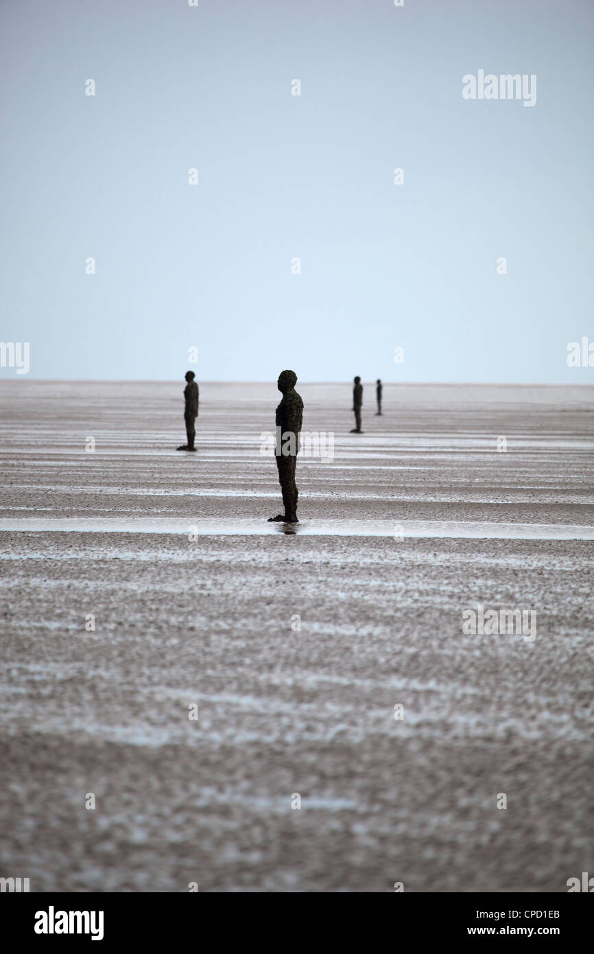 antony gormleys another place crosby liverpool Stock Photo - Alamy