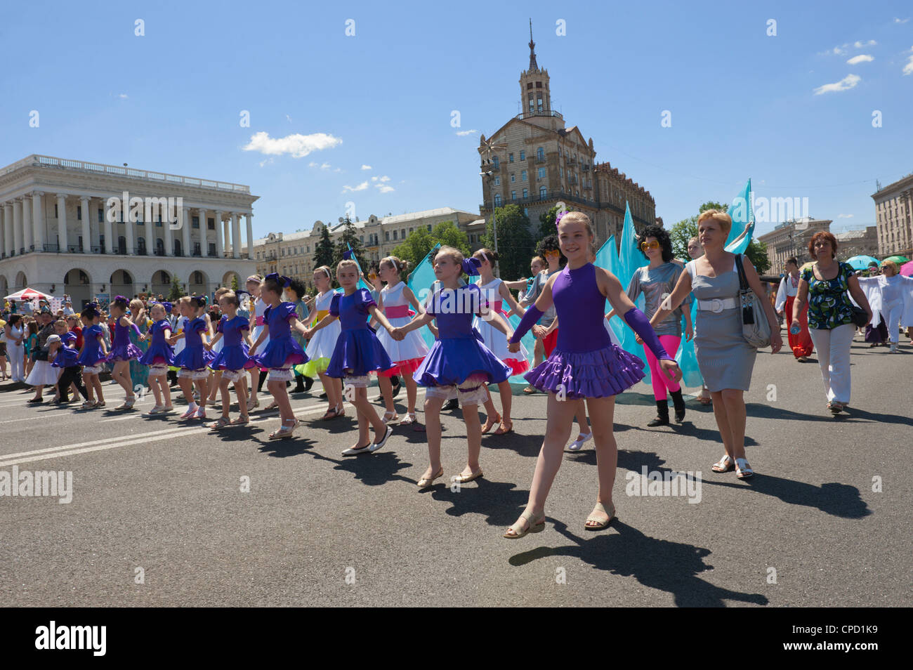 Ukrainian Children's Day Parade in Khreschatyk Street, Kiev, Ukraine ...
