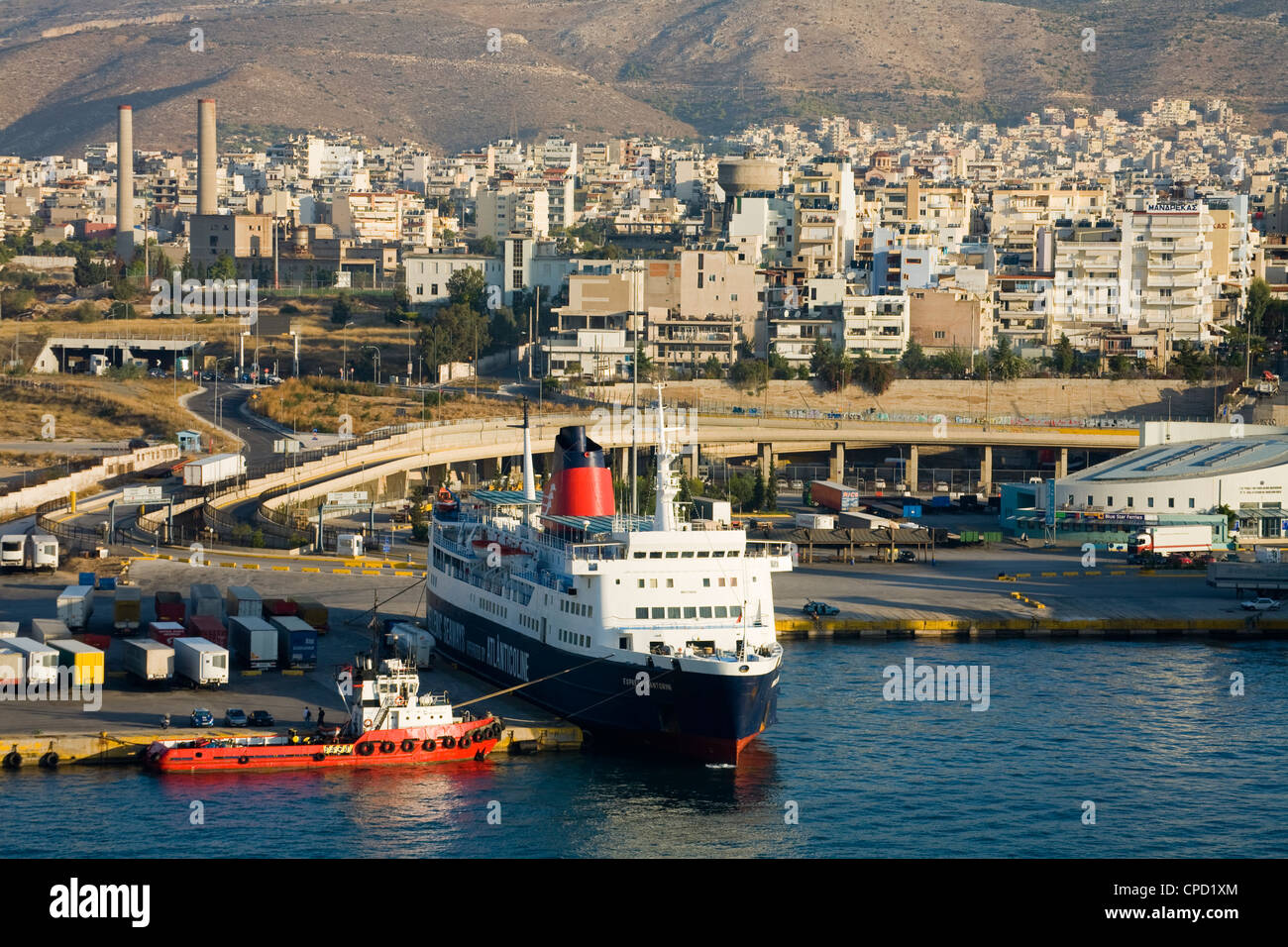 Ferry in Port of Piraeus, Athens, Greece, Europe Stock Photo - Alamy