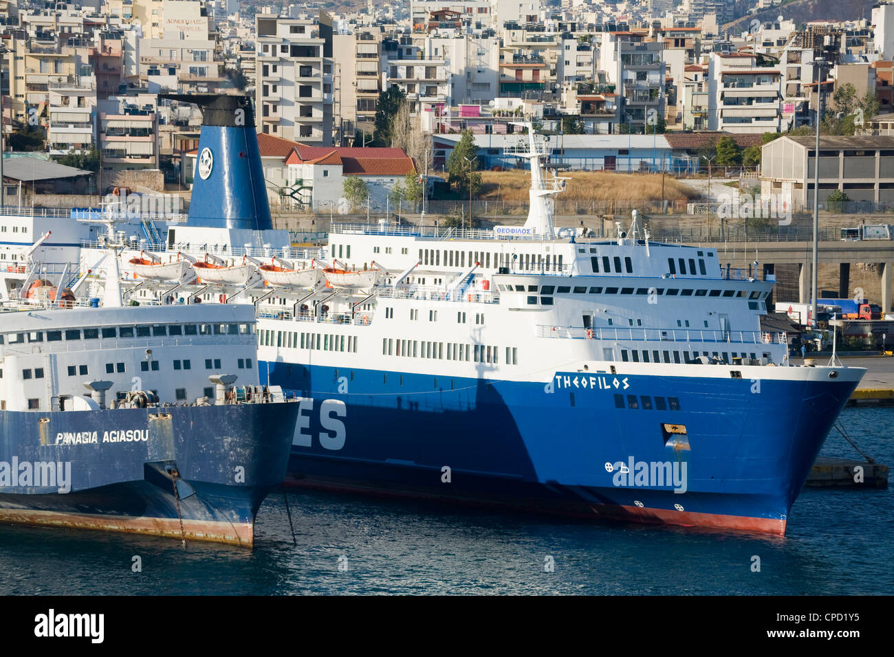 Ferries in the Port of Piraeus, Athens, Greece, Europe Stock Photo - Alamy