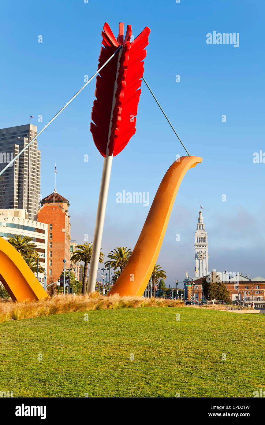 Bow and Arrow Sculpture in Rincon Park, Embarcadero, San Francisco ...