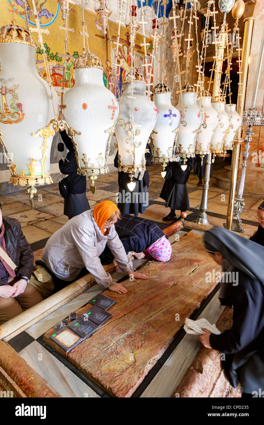 Church of the Holy Sepulchre with crosses and lanterns, the Stone of ...