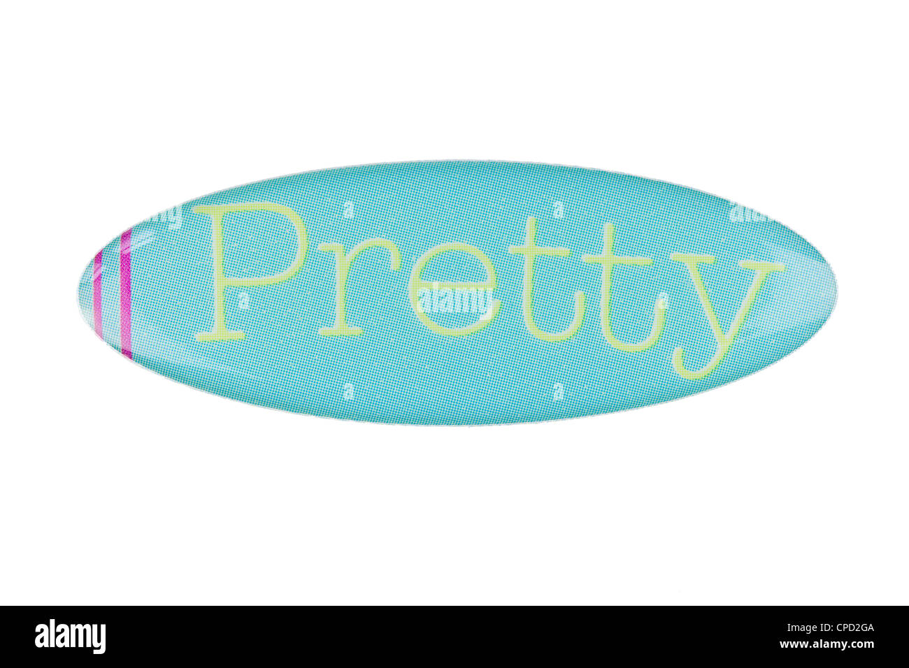 A peel off sticker with the word pretty Stock Photo - Alamy