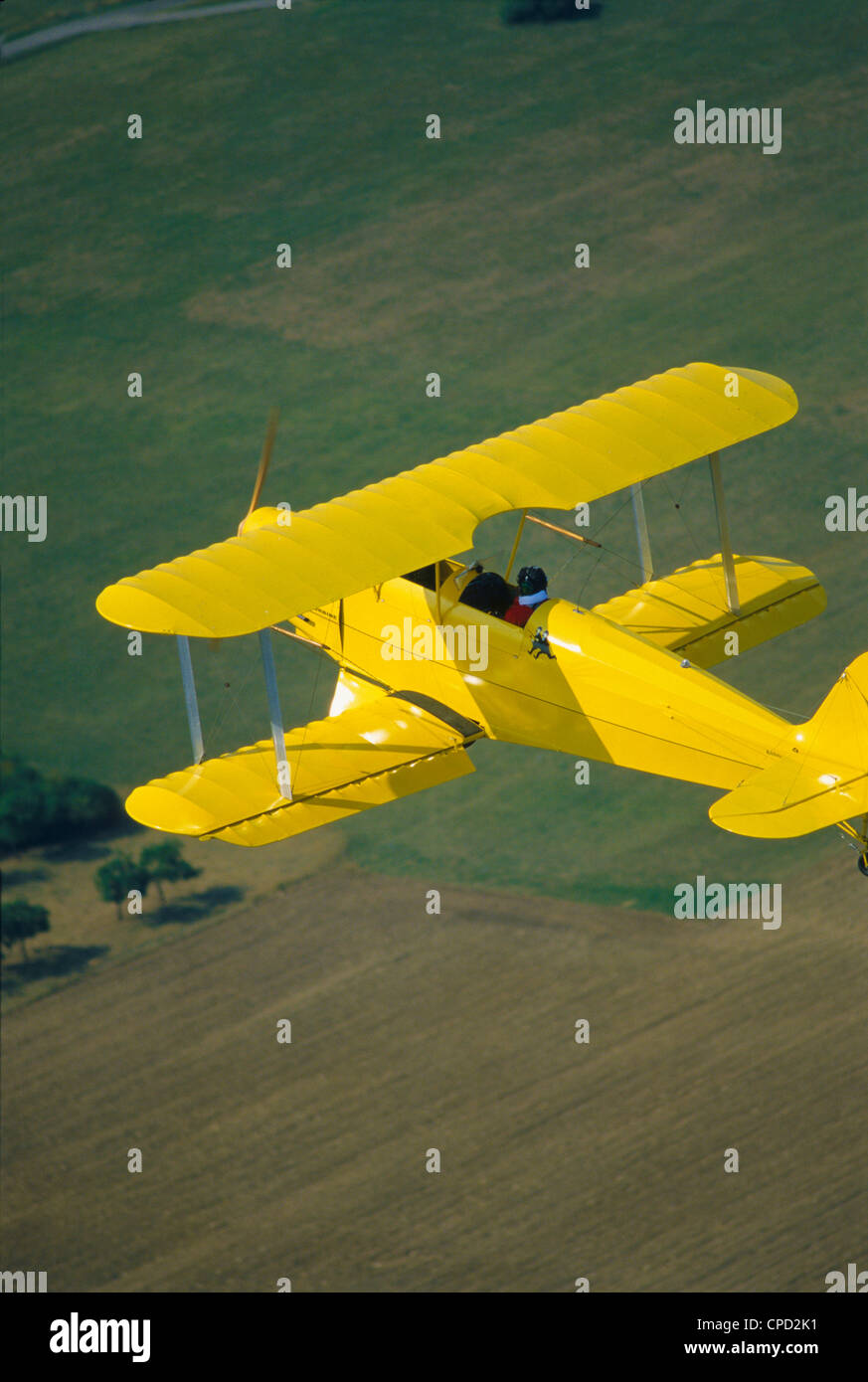 Ultra light biplane Kiebitz flying over France Stock Photo - Alamy