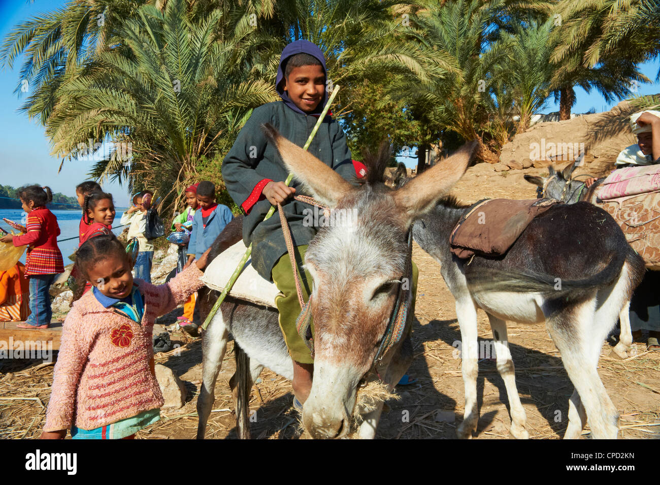 Ramadi village, Nile Valley between Luxor and Aswan, Egypt, North ...