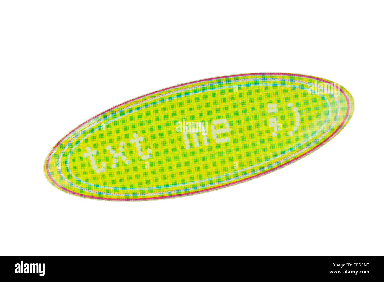 A peel off sticker with the words text me Stock Photo - Alamy