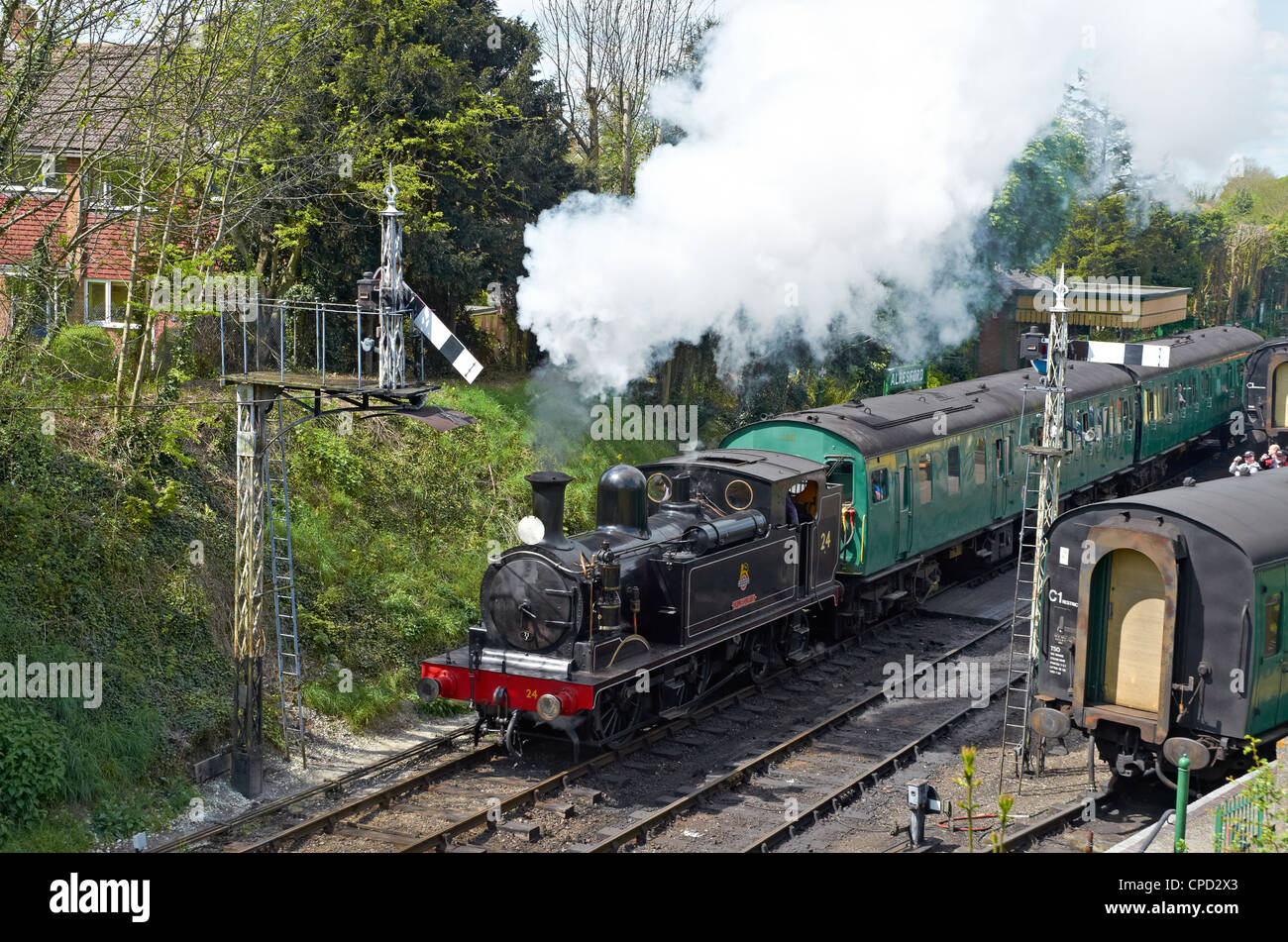 Adams O2 class 'Calbourne' at Alresford, Mid-Hants Railway. Calbourne ...