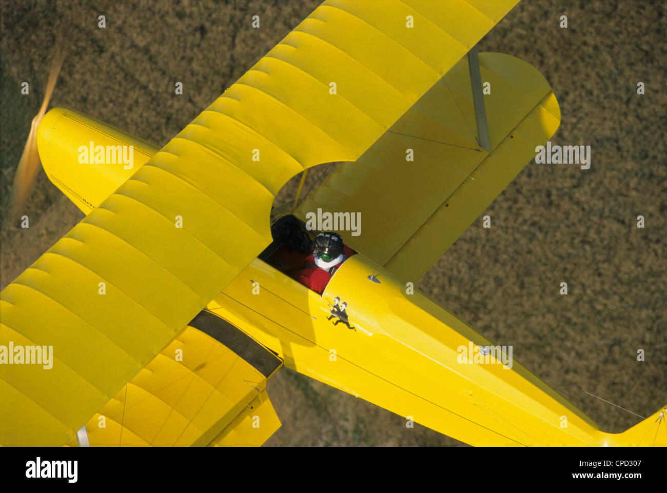 Pilot ultralight airplane flying over hi-res stock photography and ...