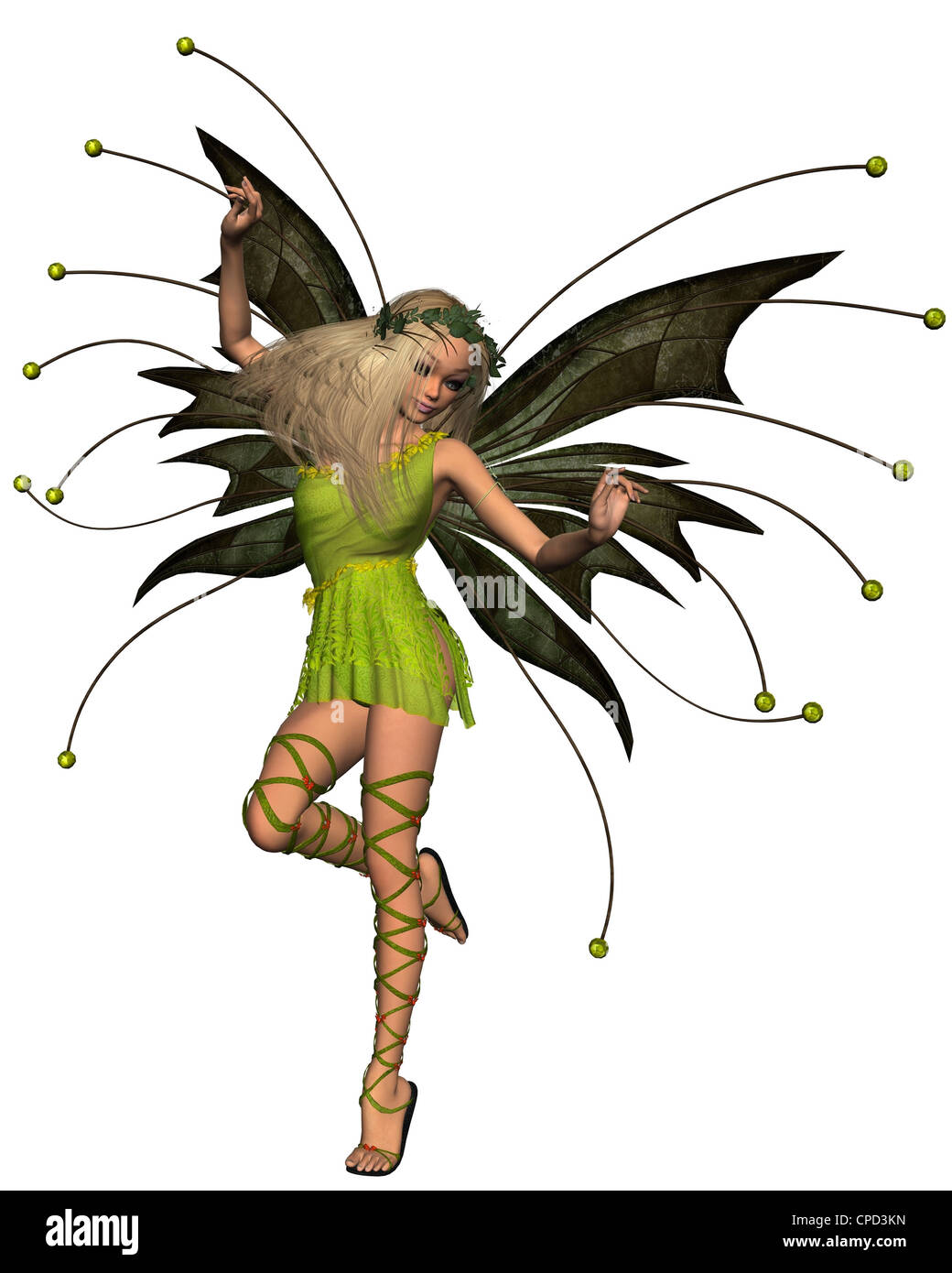 Spring Fairy in Green Dress - 1 Stock Photo - Alamy