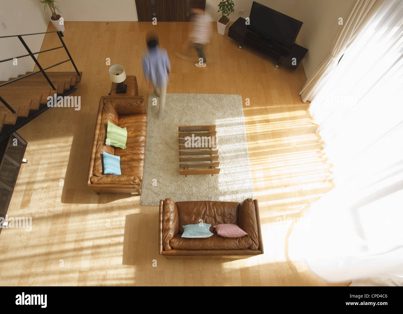Living room viewed from above Stock Photo - Alamy