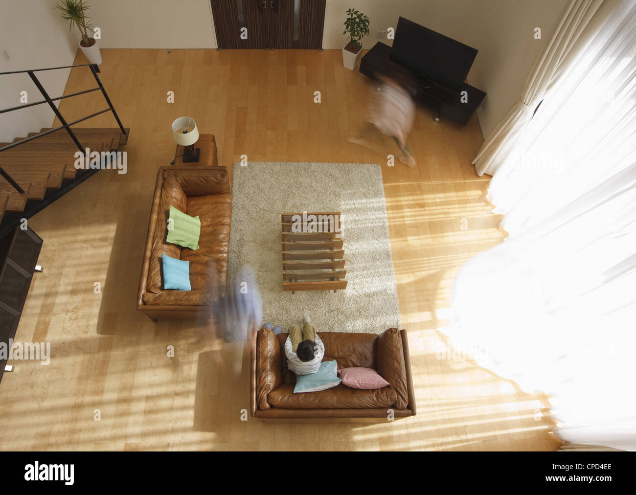 Living room viewed from above Stock Photo - Alamy