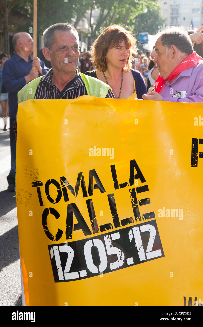 Protesters during 15th May protest under the social movement indignant ...